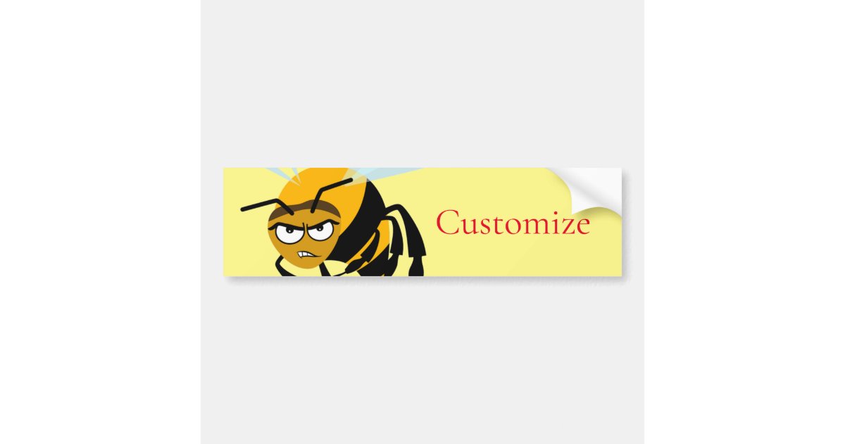 Angry Bee Thunder_Cove Bumper Sticker | Zazzle