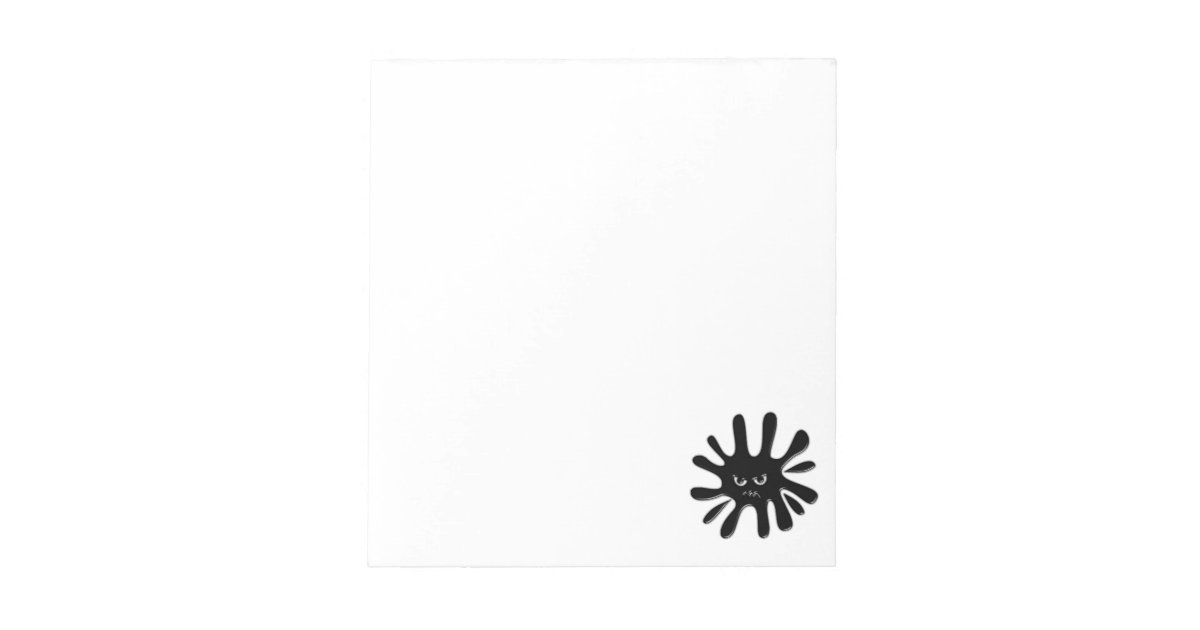 Angry Black Paint Splatter Custom Notepad | Zazzle
