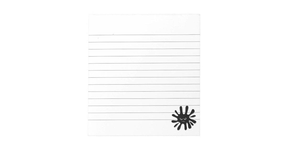 Angry Black Paint Splatter Lined Notepad | Zazzle
