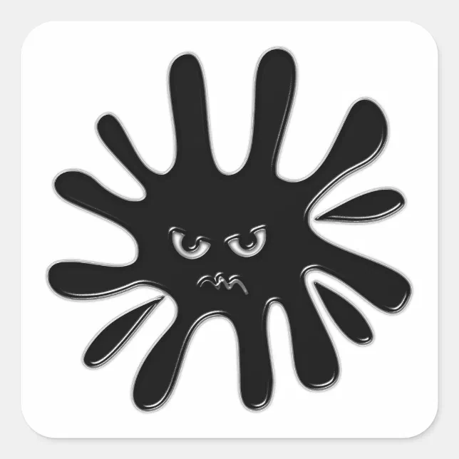 Angry Black Paint Splatter Square Sticker | Zazzle