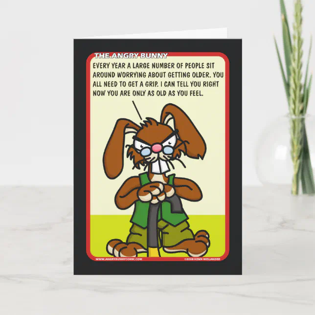 Angry Bunny Birthday Card 1 | Zazzle
