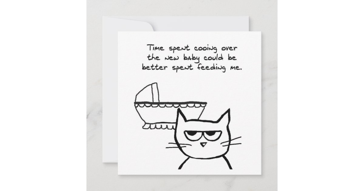 Angry Cat and the new Baby Announcement | Zazzle