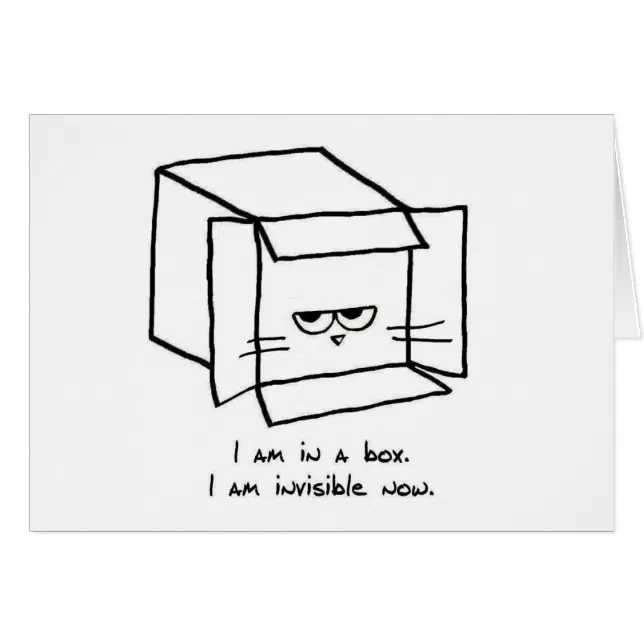 Angry Cat Hides in a Box - Funny Cat Card | Zazzle