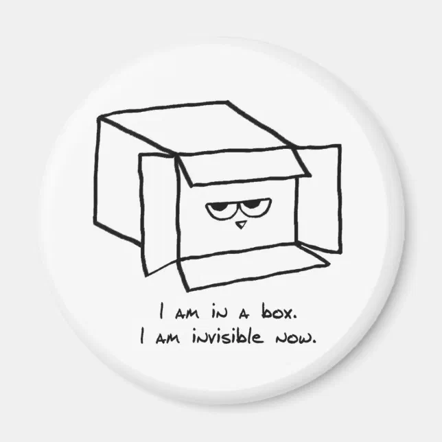 Angry Cat Hides in a Box - Funny Cat Magnet | Zazzle
