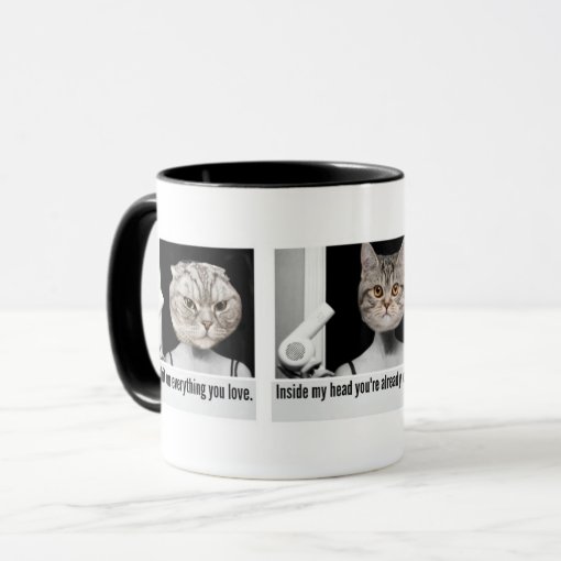 Angry cat mug to threaten people you don't like | Zazzle