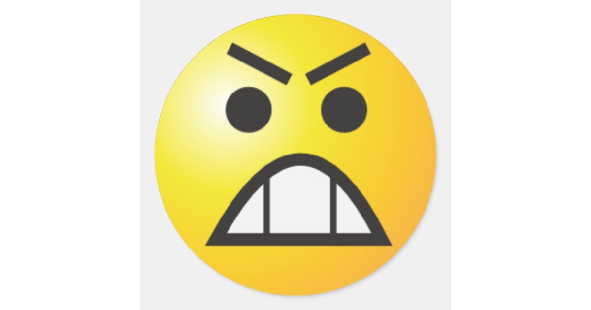 angry classic round sticker | Zazzle