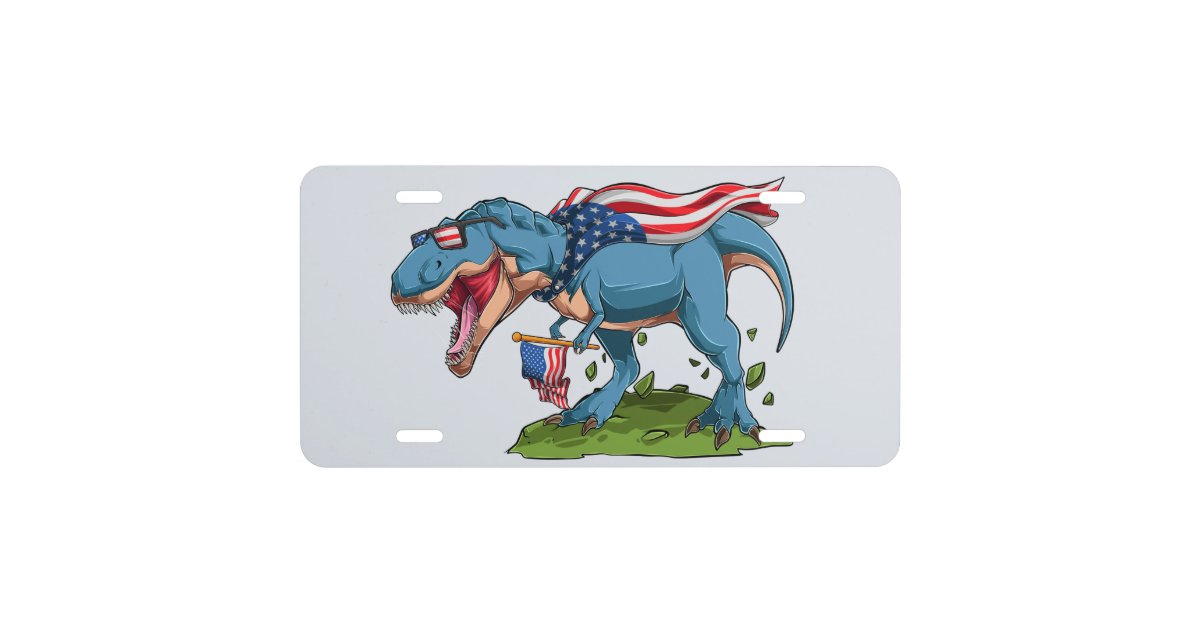 Angry Dinosaur License Plate | Zazzle