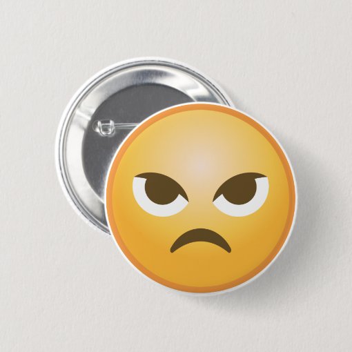 Angry Emoji Button | Zazzle
