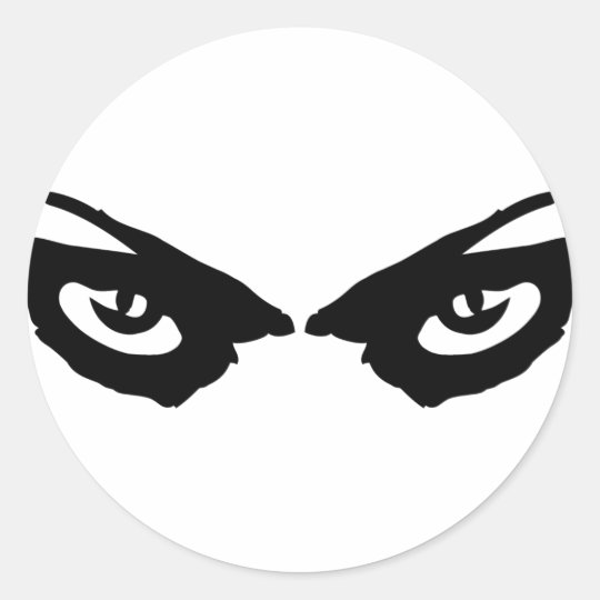 angry eyes icon classic round sticker | Zazzle.com