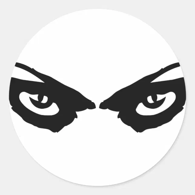 angry eyes icon classic round sticker | Zazzle