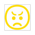 Angry Face Cute Adorable Minimalist Line Art Emoji Self-inking Stamp ...