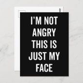 Angry Face Funny Quote Postcard | Zazzle