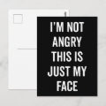 Angry Face Funny Quote Postcard | Zazzle