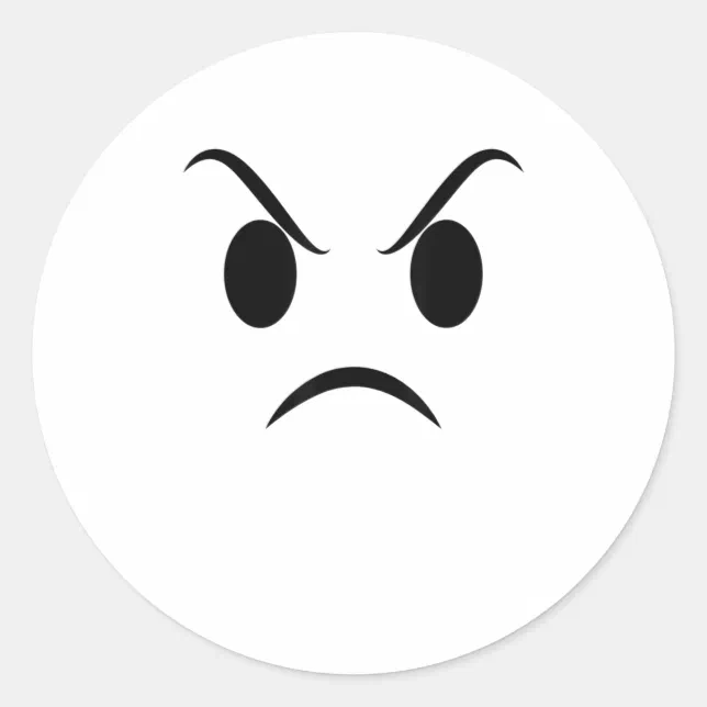 Angry Face Halloween Grumpy Outrage Emojis Classic Round Sticker | Zazzle