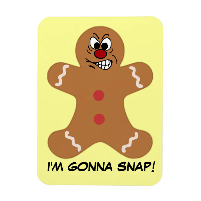 Angry Gingerbread Man Cookie Magnet | Zazzle