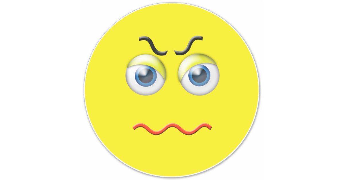 Angry Mad Grumpy Emoji Sticker | Zazzle