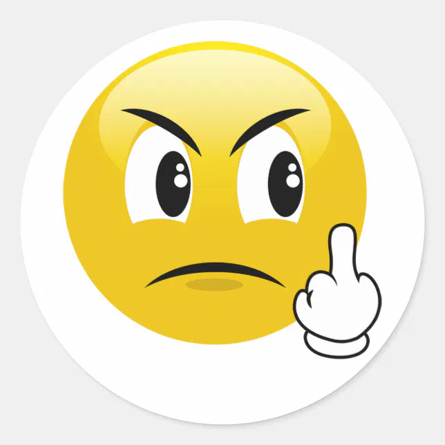 Angry Middle Finger Emoji Stickers | Zazzle