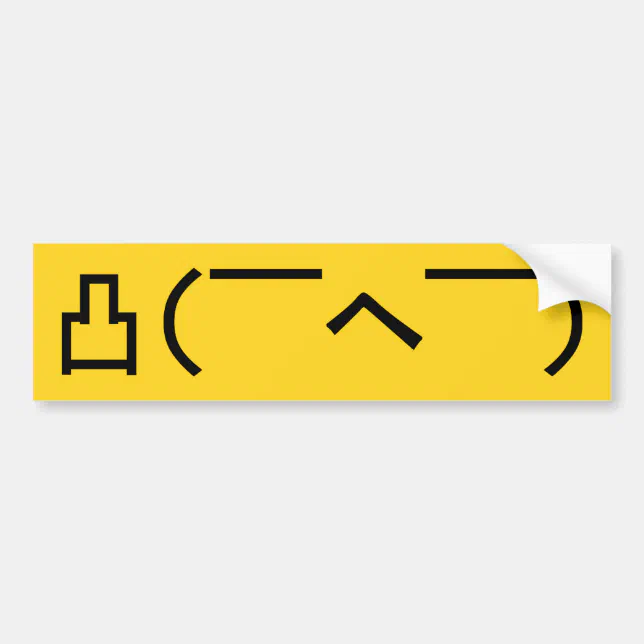 Angry Middle Finger Emoticon Japanese Kaomoji Bumper Sticker | Zazzle