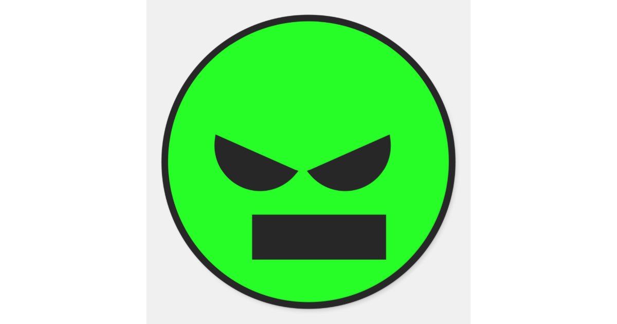 Angry Mister Anti-Smiley Face Sticker | Zazzle