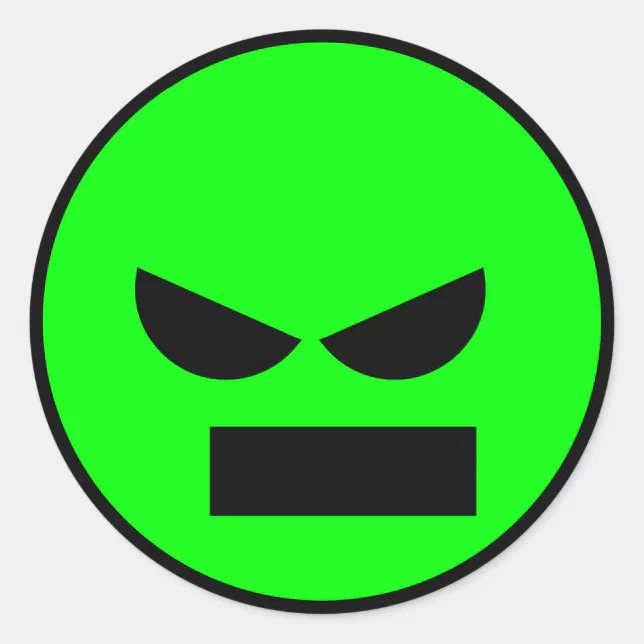 Angry Mister Anti-Smiley Face Sticker | Zazzle