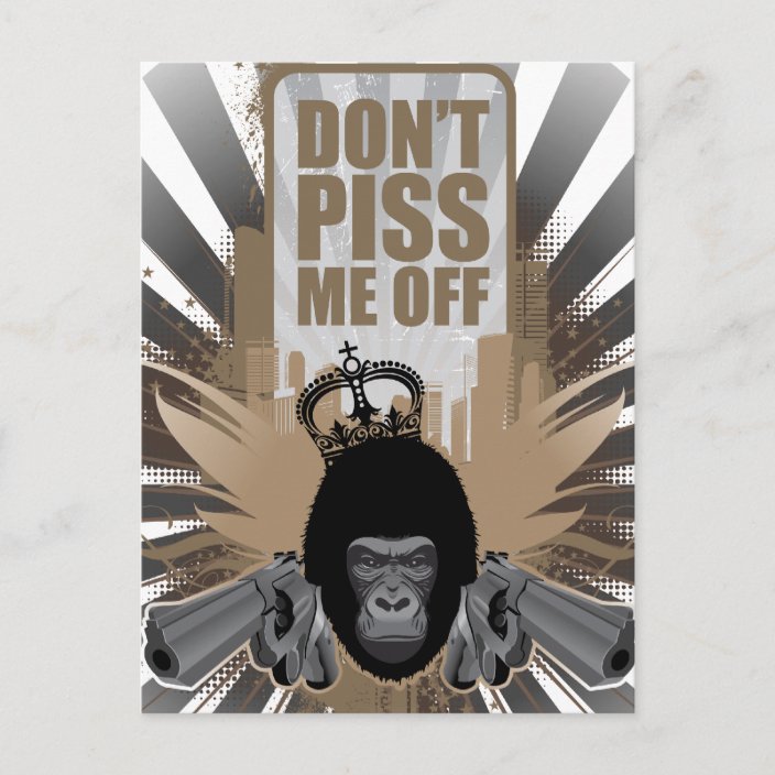 Angry Monkey with Gun Postcard | Zazzle.com