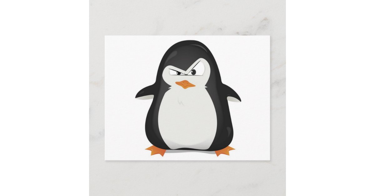 Angry penguin design postcard | Zazzle