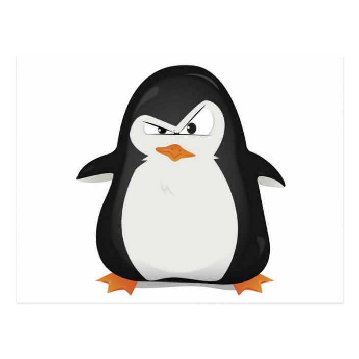 Angry penguin design postcard | Zazzle.com