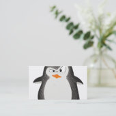 Angry Penguin Glitter Photo Print Business Card | Zazzle