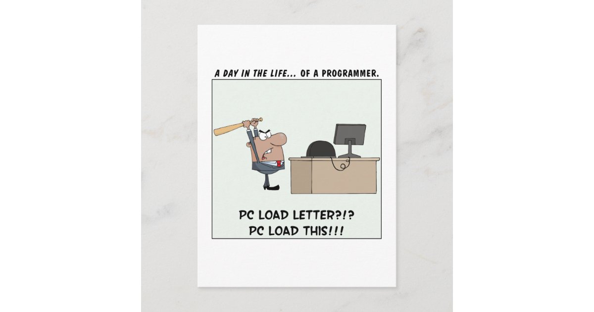 Angry Programmer Hits Computer Postcard | Zazzle