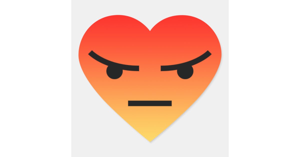 Angry react heart sticker | Zazzle