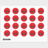 Angry Red Face Cursing Emoji Classic Round Sticker | Zazzle