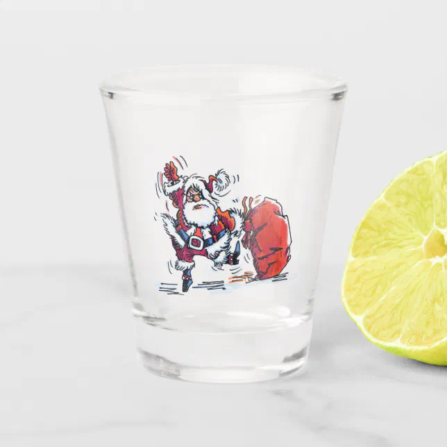 Angry Santa shot glass | Zazzle
