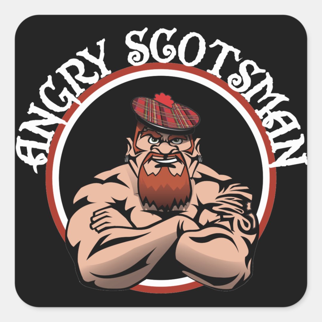 Angry Scotsman 2015 Square Sticker | Zazzle