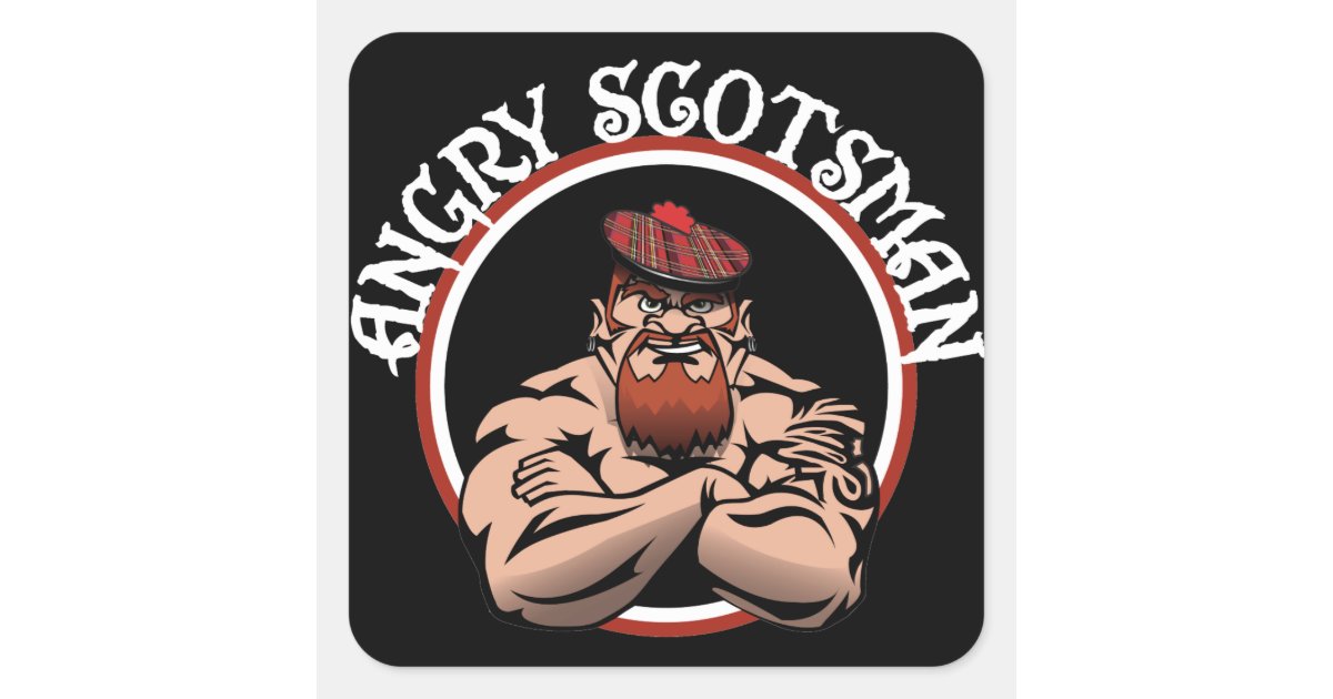 Angry Scotsman 2015 Square Sticker | Zazzle