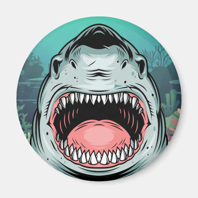 Angry Shark Magnet | Zazzle