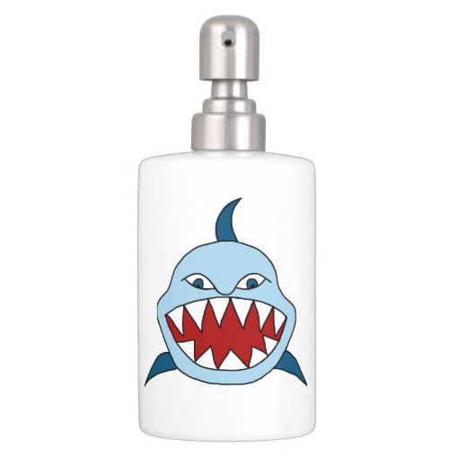 Angry Shark Soap Dispenser And Toothbrush Holder | Zazzle