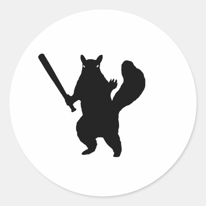 Angry Squirrel With Baseball Bat Classic Round Sticker | Zazzle.com