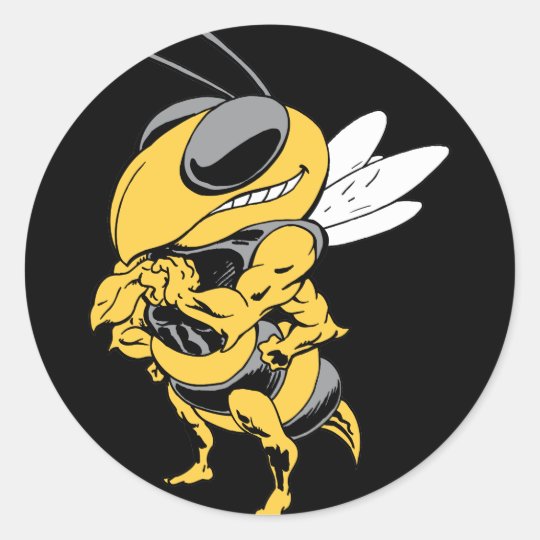 Angry Super Bee Classic Round Sticker | Zazzle.com