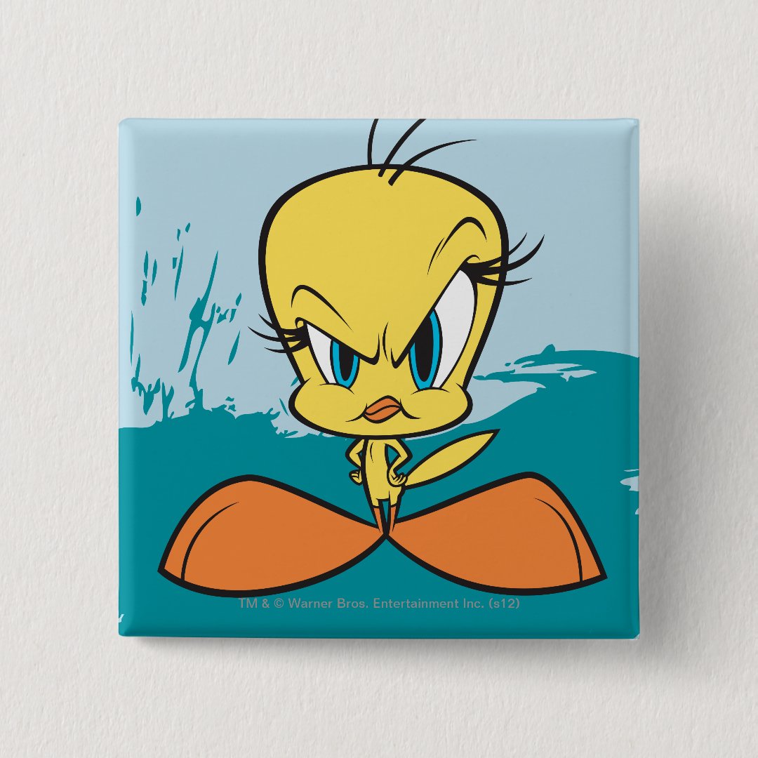 Angry Tweety Pinback Button | Zazzle