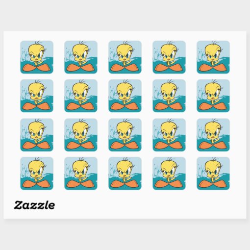 Angry TWEETY™ Square Sticker | Zazzle