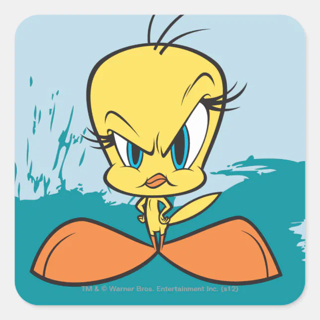 Angry TWEETY™ Square Sticker | Zazzle