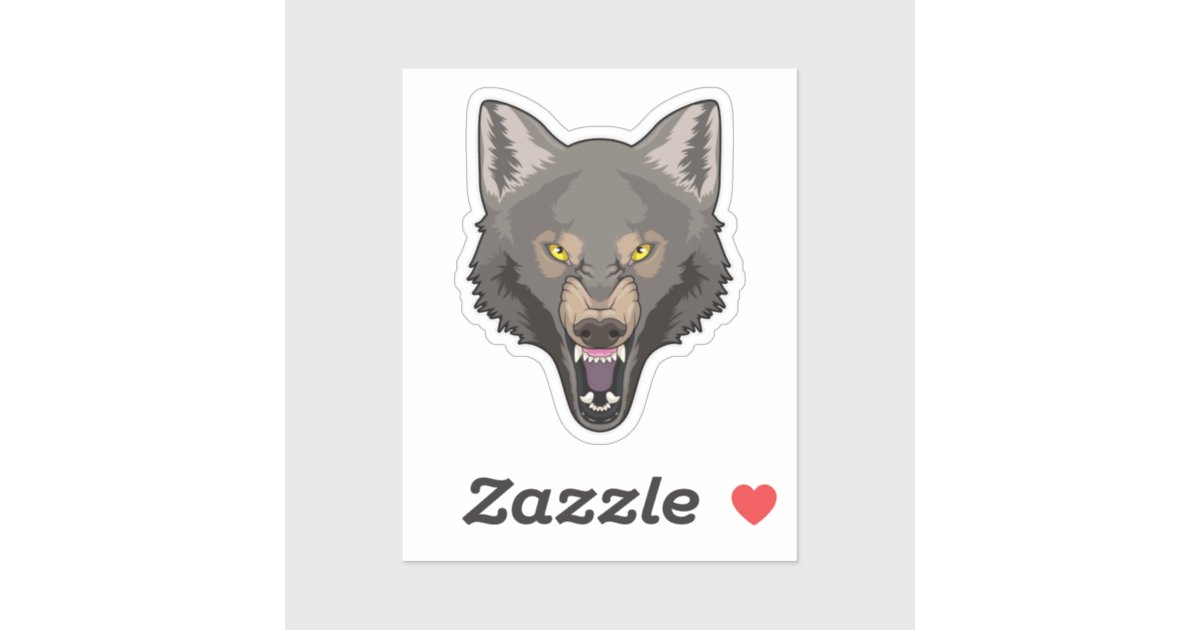 Angry Wolf Sticker | Zazzle