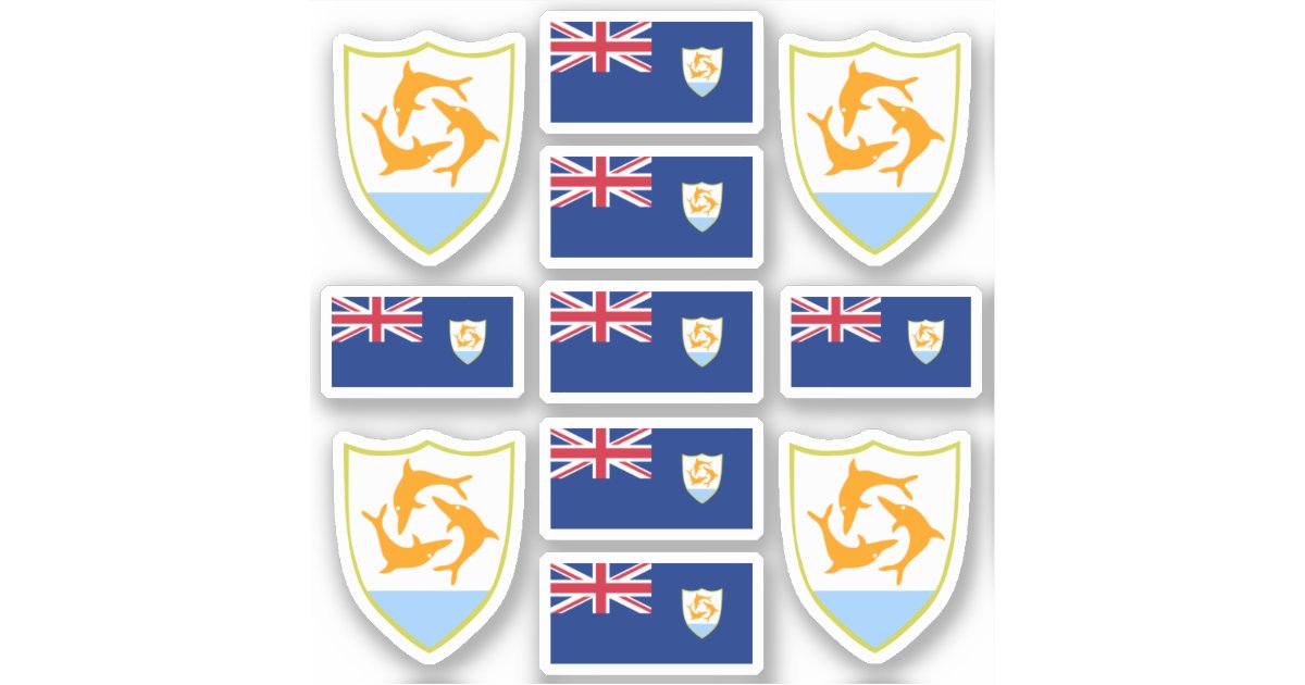 Anguillan state symbols / coat of arms and flag st sticker | Zazzle