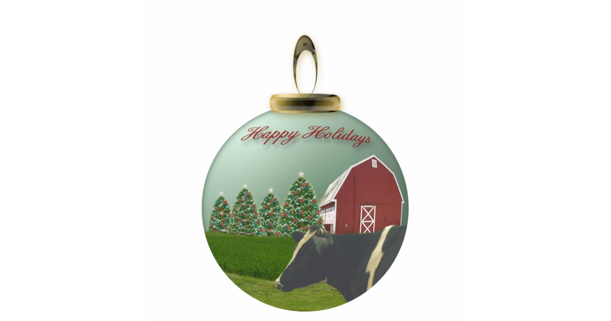Angus Cow Christmas Farm Ornament | Zazzle