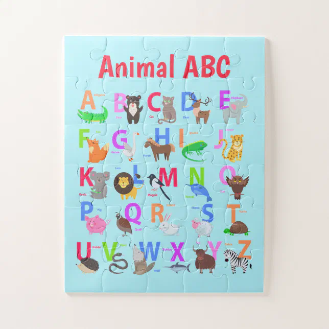 Animal ABC Design Jigsaw Puzzle | Zazzle