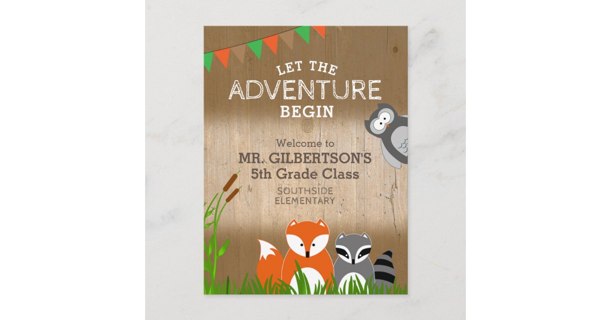 Animal Adventure | Welcome Back to School Postcard | Zazzle