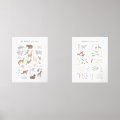 Animal Alphabet and Numbers Educational Classroom Wall Art Sets | Zazzle