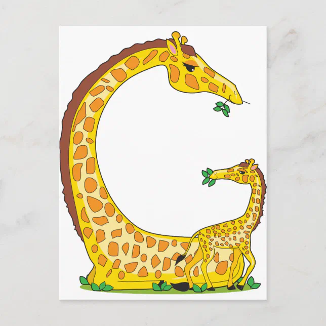 animal alphabet G Postcard | Zazzle
