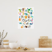 Animal Alphabet Kids Nursery Home School Classroom Poster | Zazzle