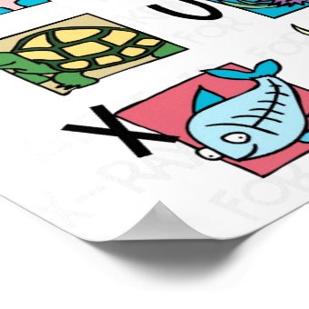 Animal Alphabet Poster (small) | Zazzle